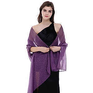 BANETTETA Shawls and Wraps for Evening Dresses Shawls and Wraps for Weddings Formal Shawls and Wraps for Evening Dresses Purple Shawl Fall (Purple)