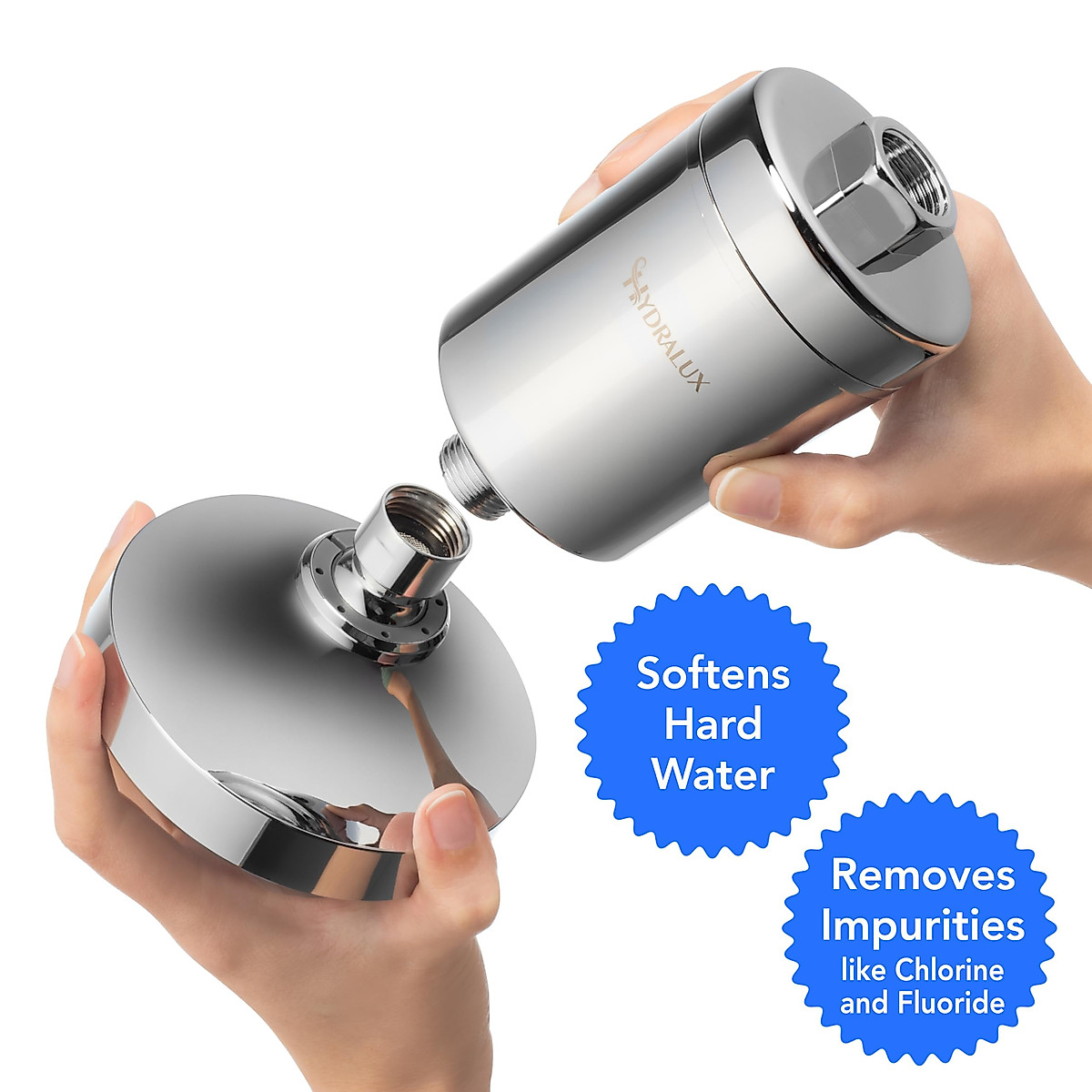 Hydralux Premium High-Output Shower Filter with Replacement - Heavy Duty Water Filter - Hydralux H1 Filtration - Soothes Dry & Itchy Skin, Reduces Dandruff, Eczema & improves Condition of Skin