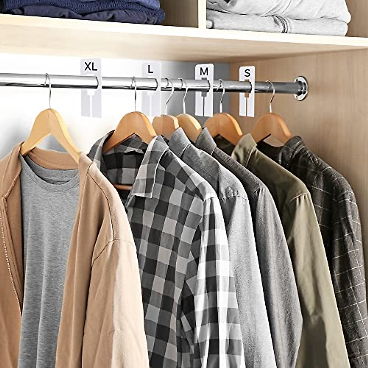 GZHOK Closet Dividers for Hanging Clothes 20 Pack Clothing Rack Dividers Baby Closet Dividers White Hanger Dividers With Marking Pen(Square)