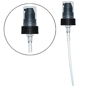 GlassBottleOutlet (Pack of 24) 4 oz. Amber Boston Round with Black Treatment Pump