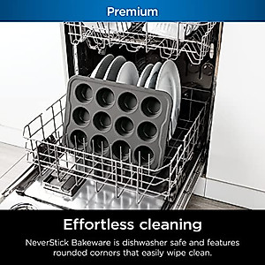 Ninja B30212 Foodi NeverStick Premium 12 Cup Muffin Pan, Nonstick, Oven Safe up to 500⁰F, Dishwasher Safe, Grey