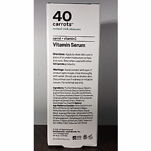 40 Carrots Vitamin Serum + Vitamin C - Hydrate, Brighten & Even Skin Tone | Help Reduce Fine Lines & Wrinkles - USA Made, Paraben & Cruelty Free (1oz)