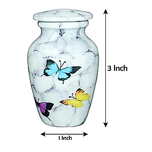 Small Designer Butterfly Urns with a Keepsake Velvet Box for Human Ashes | Handcrafted Cremation Urns for Human Remains