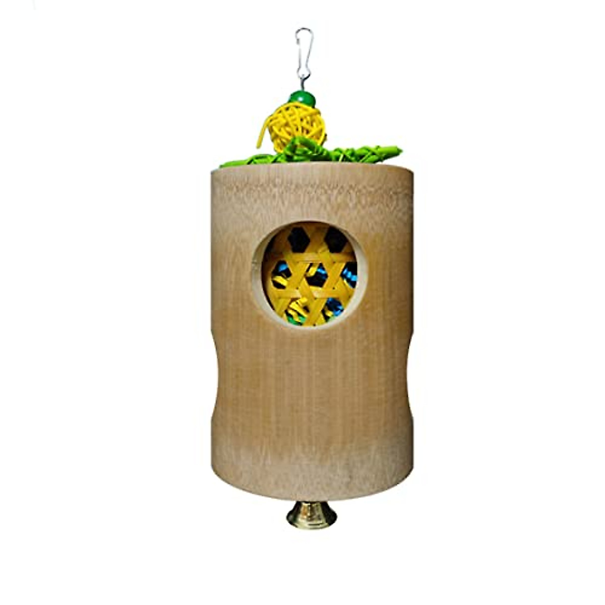 GJRGEG1Y Parrot Release Toy Natural Bird Nest with Color Paper Inside Helps Parrot Develop Intelligence Sturdy and Durable Bird Toy