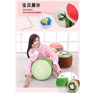 Fruit Cartoon Plush Inflatable seat seat Sofa Thickened Folding Stool Gifts for Children (Tree Stump)