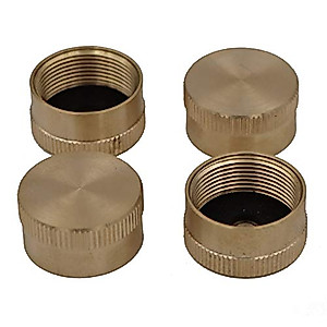 KEXMY Meter Star Pack of 4 Universal Camping Solid Brass Cap 1 LB Propane Bottle Cap Small Gas Tank Cylinder Cap - 4 pcs