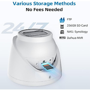 VALUCAM 6MP IP PoE Turret Camera Outdoor - 1/2.7” 0.002 Lux@F1.6 25fps Starlight, IVS Smart Detection Intrusion/Tripwire, Built-in Mic, 164ft IR Night Vision, Support SmartPSS & DMSS