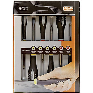 Bahco 9882 BE-9882 Slot/Pozi Ergo Screwdriver Set (6 Pieces)