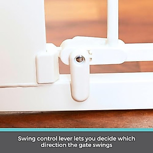 Toddleroo by North States Bright Choice Auto-Close Baby Gate with Door. Pressure Mounted Baby Gate for Doorways, Child Gate Fits Openings 29.75” to 40.5” Wide. (30" Tall, White)