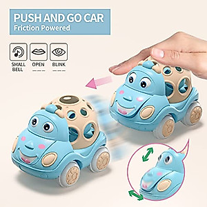 Baby Girl Toy Cars for Babies, Pink Car Toys for Baby Girls, Toy Car for Infant Toddler Girl, Push and Go Trucks Rattles Gifts for Toddlers, Soft Rattle and Roll Truck Wind Up Cars for Infants Gift