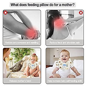 vocheer Baby Bottle Holder, Portable Support Pillow for Newborns, Baby Breastfeeding Pad，Bottle Support Cushion, Leaf