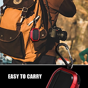 Upgraded Case for New Beats Studio Buds 2021, Filoto Rugged Beats Studio Buds Hard Shell Protective Case Cover Earbuds Headphone Accessories with Keychain for Men Women (Black/Red)