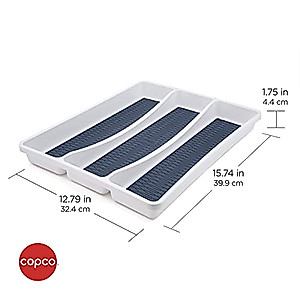 Copco Basics 3 Compartment Drawer Organizer, Steel Blue