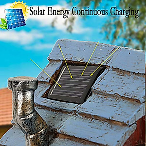 TERESA'S COLLECTIONS 14.8 Inch Tall Large Garden Gnome Statues with Solar Lights, Funny Garden Sculptures Treehouse Figurines Resin Lawn Ornaments for Outside Outdoor Patio Yard Decoration