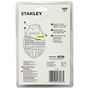 STANLEY Chalk Line Box Set, Blue Chalk with Plastic Line Level, 4oz, 3-Piece (47-443)