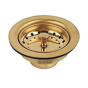 Solimeta Gold Kitchen Sink Drain, Stainless Steel Sink Strainers for Kitchen, Kitchen Strainer with Removable Basket