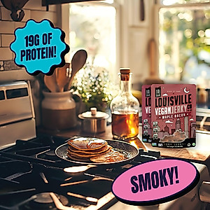 Louisville Vegan Jerky - Maple Bacon Vegan Meat - Lip-Smacking Vegan-Friendly & Vegetarian Jerky - Non-GMO Soy Protein, Gluten-Free High Protein Vegan Snacks