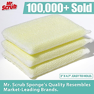 6 Pads All-Purpose Sponges Kitchen, Non Scratch Dish Sponge for Washing Dishes Cleaning Kitchen, Dish Cloths Rags Washcloths Dishcloths for Washing Dishes, Ideal for Kitchen, Bathroom, Mr. Scrub