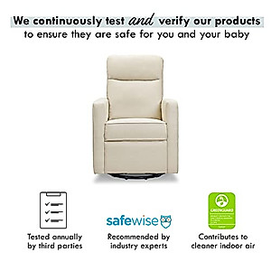 DaVinci Gabby Pillowback Swivel Glider in Natural Oat, Greenguard Gold & CertiPUR-US Certified
