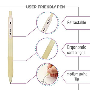 Mr. Pen- Gel Pens, Black, 6 Pack, Gel Ink Pens Medium Point, Quick Dry Pens for Note Taking, Writing Pens, Retractable Gel Pens, Black Ink Pens, Pens for Bible Journaling