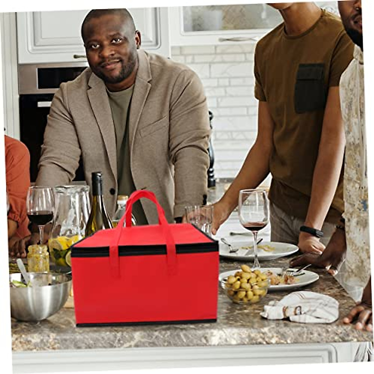 OKUMEYR 1pc Insulation Pizza Carrier Pizza Grocery Cooler Car Accessories Insulated Food Insulated Aluminum Portable Agricultural Products