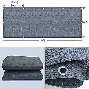 ALBN Balcony Privacy Screen Cover Net Fence 90% Blockage Breathable UV Protection, with Rope & Cable Ties Fits Apartment Railings, Patio Decking, or Decks (Color : Dark Gray, Size : 90x300cm)