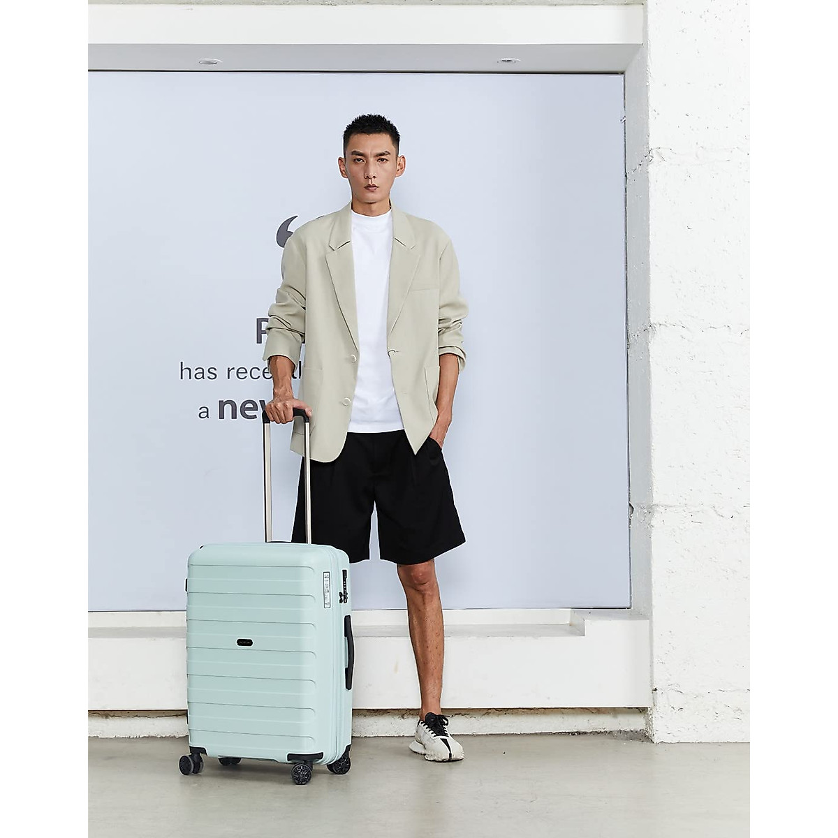 GinzaTravel 2 piece luggage set Anti-scratch PP Material Hardside uggage, Carry-On,20inch and 28inch Lightweight Spinner all size Expandable double seal Suitcase