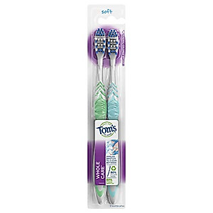 Tom's of Maine Whole Care Toothbrush, Soft, 2 Count(Pack of 1)