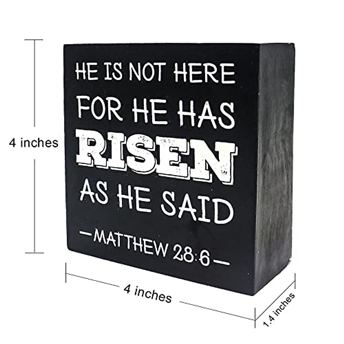 He Is Risen Easter Decorations For The Home, Religious Wooden Table Signs Block Christian Easter Decor, Farmhouse Easter Decor For Tiered Tray, Rustic Easter Gifts For Family Office Classroom
