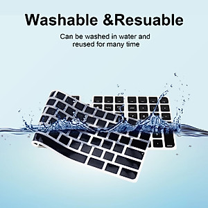 Boaulee Silicone Keyboard Cover Skin for Magic Keyboard with Touch ID and Numeric Keypad Model A2520 2022 Sudio and for iMac 2021 24 inch M1 chip US Layout Anti-Dust Keyboard Protector (Black)