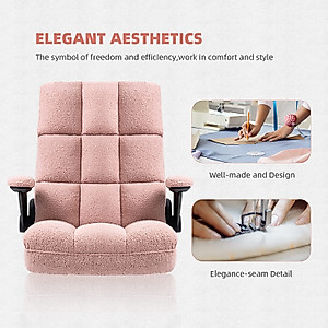 Seatingplus High Back Executive Office Chair Ergonomic 360 Swivel Comfortable Chair with flip-up armrests, Gray Soft Fabric Desk Chair for Adults and Teens