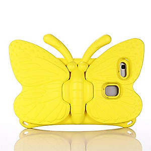 UUcovers Kids Case for Amazon Kindle Fire HD 8 Tablet (8th/7th/6th Generation, 2018/2017/2016) 8" with Handle Folding Kickstand Kid-Proof Shockproof EVA Foam Lightweight Stand Cover, Yellow Butterfly