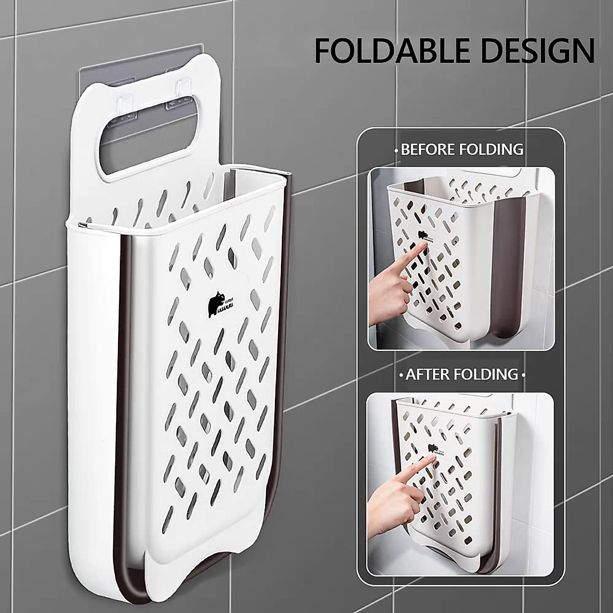 Collapsible Laundry Basket- Large Laundry Basket Hamper with 2 Handles- Space Saving Foldable Storage Container/Organizer (Large)