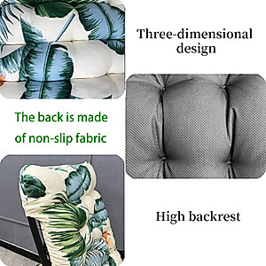 Waterproof Outdoor Lounge Chair Cushion 65 Inch-Sun Patio Chaise Lounger Cushion with Ties and Top Cover,Non-Slip Rocking Chair Swing Bench Cushion For Indoor/Outdoor Furniture (Hawaiian, 65 inch)