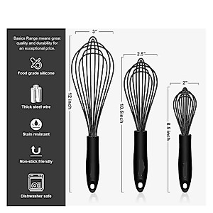 IYUEAC Multifunctional Rotary Hand Egg Beater Mixer Accessories Replacement. Compatible for WALFOS(Black Medium)