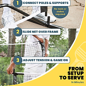 Boulder Pickleball Net - Premium USAPA Standard Full Court 22ft Pickleball Net Set with Additional 11ft Half Court Pickle Ball Tennis Net