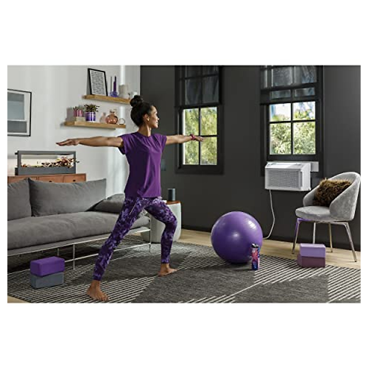 GE Profile ClearView Window Air Conditioner 8,300 BTU, WiFi Enabled, Ultra Quiet for Medium Rooms + GE Profile Air Purifier | Removes Allergens, Odors & Other Impurities Bundle