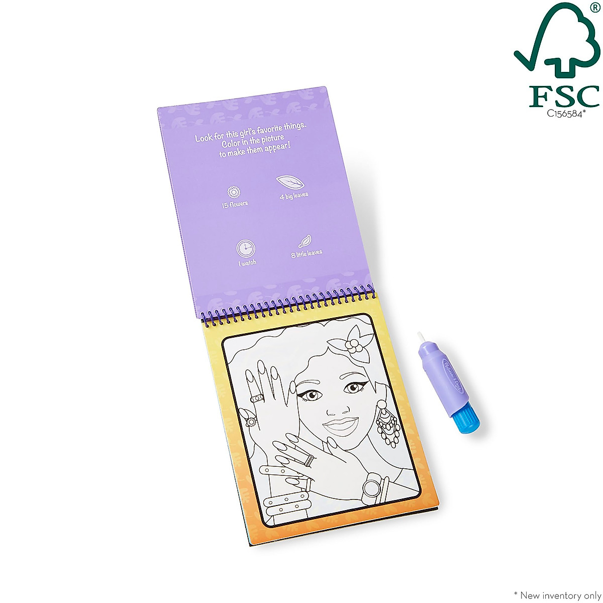 Melissa & Doug On the Go Water Wow! Reusable Water-Reveal Activity Pad - Makeup and Manicures - FSC Certified