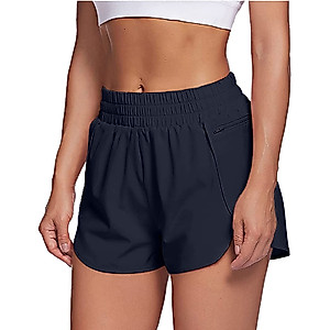 Bblulu Womens Workout Shorts with Zipper Pocktes Quick Dry Biker Shorts Running Short High Waist Shorts Sporty Athletic Pants