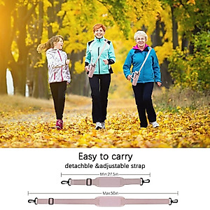 Water Bottle Pouch & Water Bottle Holder with Strap Set, Adjustable Shoulder Hand Strap Removable Fanny Pack Water Bottle Accessories for Stanley Quencher H2.0 Flowstate Tumbler 30 oz 40 oz Pink