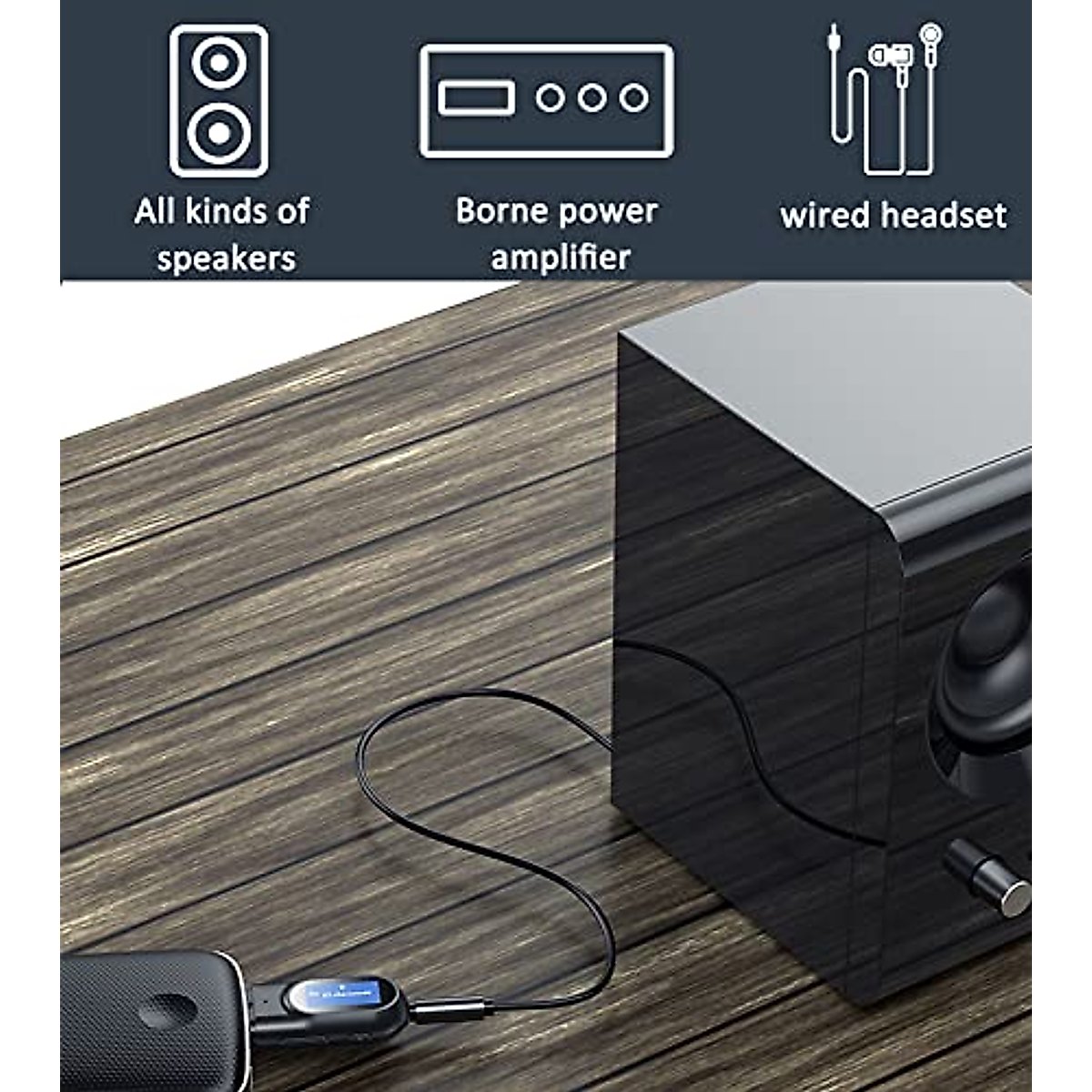 Bluetooth 5.0 Transmitter Receiver,Bluetooth Transmitter for TV,TWIEVO Bluetooth Adapter LCD Display 3-in-1 3.5MM AUX Jack Stereo USB Adapter Wireless Dongle for PC TV Car，Bluetooth tv Transmitter