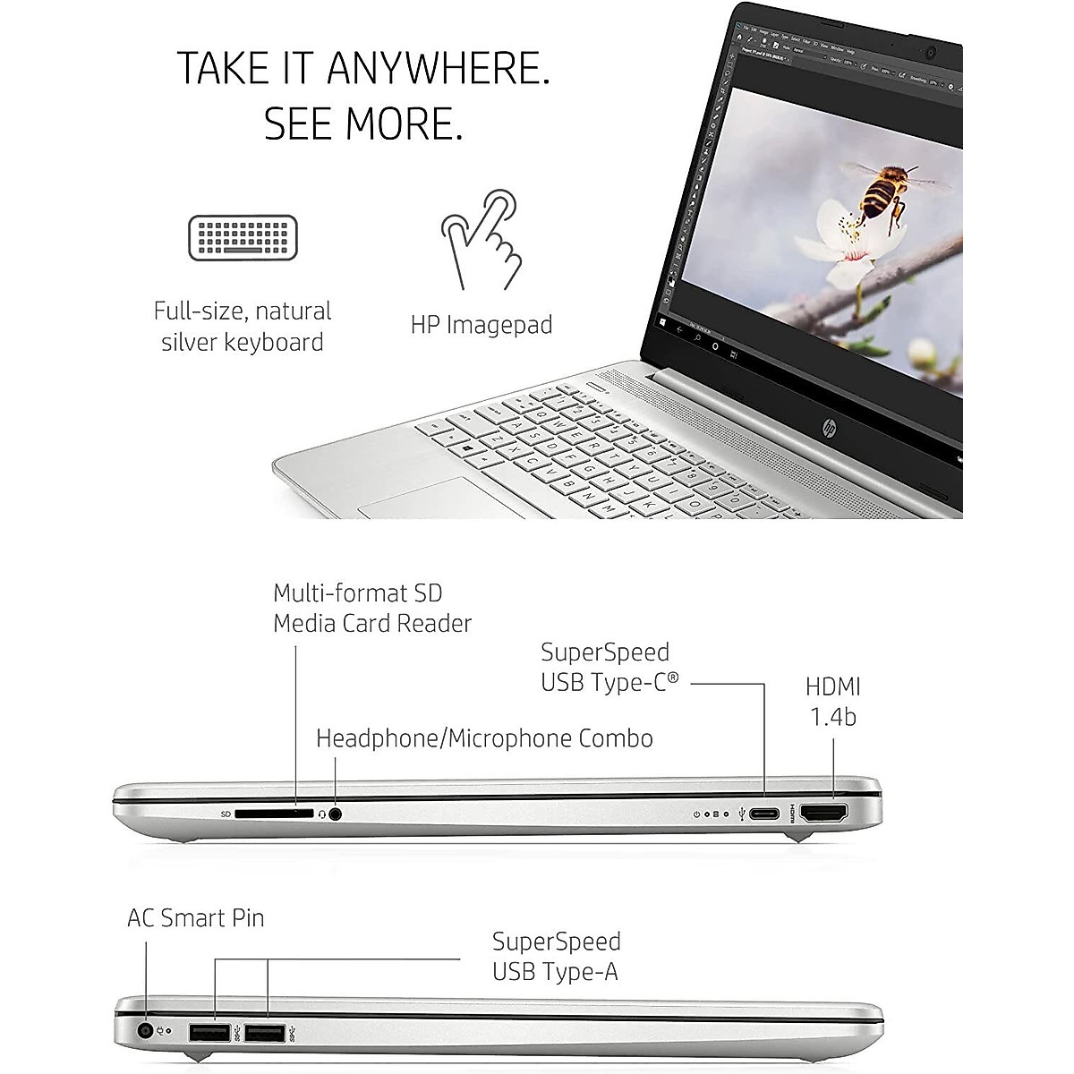 HP 2022 15.6 inch FHD Display Laptop, Intel Core i5-1135G7 up to 4.2GHz (Beats i7-1065G7), 32GB RAM, 1TB SSD, Intel Iris Xe Graphics, Webcam, WiFi, Bluetooth, Windows 11 Home, Bundle with JAWFOAL