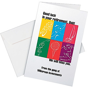 Avery Half-Fold Greeting Cards, Inkjet, 5.5 x 8.5, Matte White, Box of 30, Envelopes Included (8316)