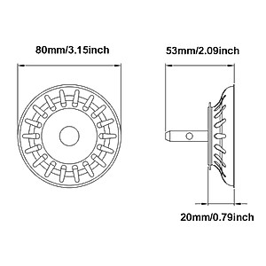 2 Pack Kitchen Sink Basket Strainer Replacement for Standard Drains Stainless Steel For Kitchen Public Facilities