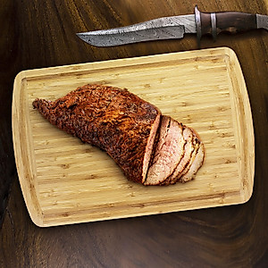 Totally Bamboo Malibu Bamboo Cutting Board with Juice Groove, 18" x 12", Natural