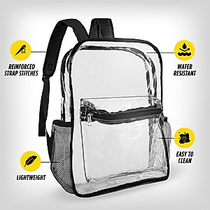 Guard Dog Security Clear Bag - Transparent Backpack for Sports Event and Concerts, 15 x 11 x 5 inches, Small