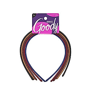 Goody Ouchless Classic Headband - 5 Count, Assorted Colors - For All Hair Types - Beautiful Design for Instant Style - Pain-Free Hair Accessories for Women, Men, Boys, and Girls