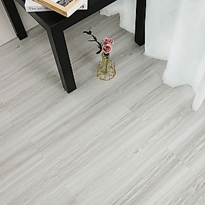 Peel and Stick Floor Tile, Vinyl Plank Flooring, 10-Pack 15 Sq.Ft, Natural Wood Look, Self Adhesive Durable and Waterproof for Transfer Bedroom, Kitchen, RV, Bathroom and Living Room