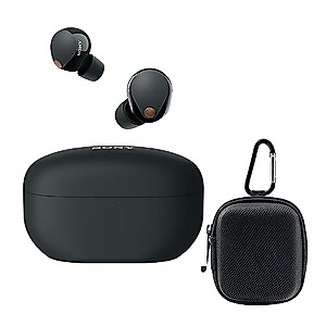 Sony WF-1000XM5 Truly Wireless Noise Canceling Earbuds (Black) Bundle with Hard Shell Earbud Case (2 Items)