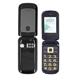 Hilitand Unlocked Flip Phone for Seniors, 2.4inch Large-Font Loud Volume Flip Cellphone, Dual SIM, 1200mah Large Capacity Battery, Support 2G GSM800/850/900/1800(Black)